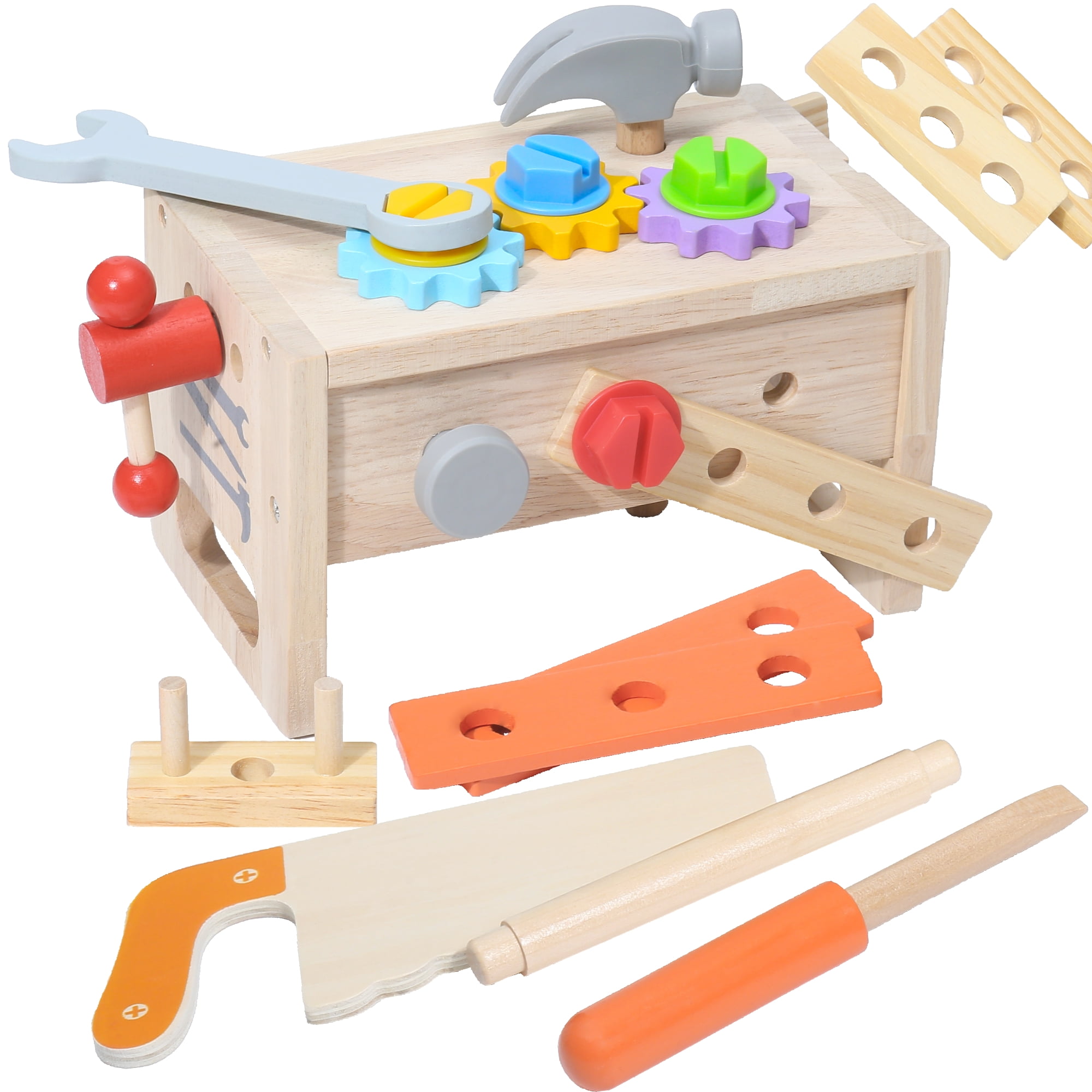 Montessori Mama Wooden Kids Tool Set - 29 Piece Pretend Play ...