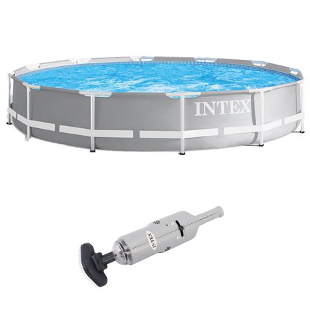 Intex 12ft x 12ft x 30in Prism Frame Above Ground Swimming Pool w ...