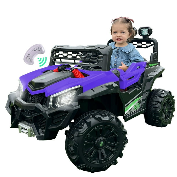 Montable Eléctrico Enyz Jeep con Control Remoto Asientos De Piel Bluetooth Bocinas Color Lila ...