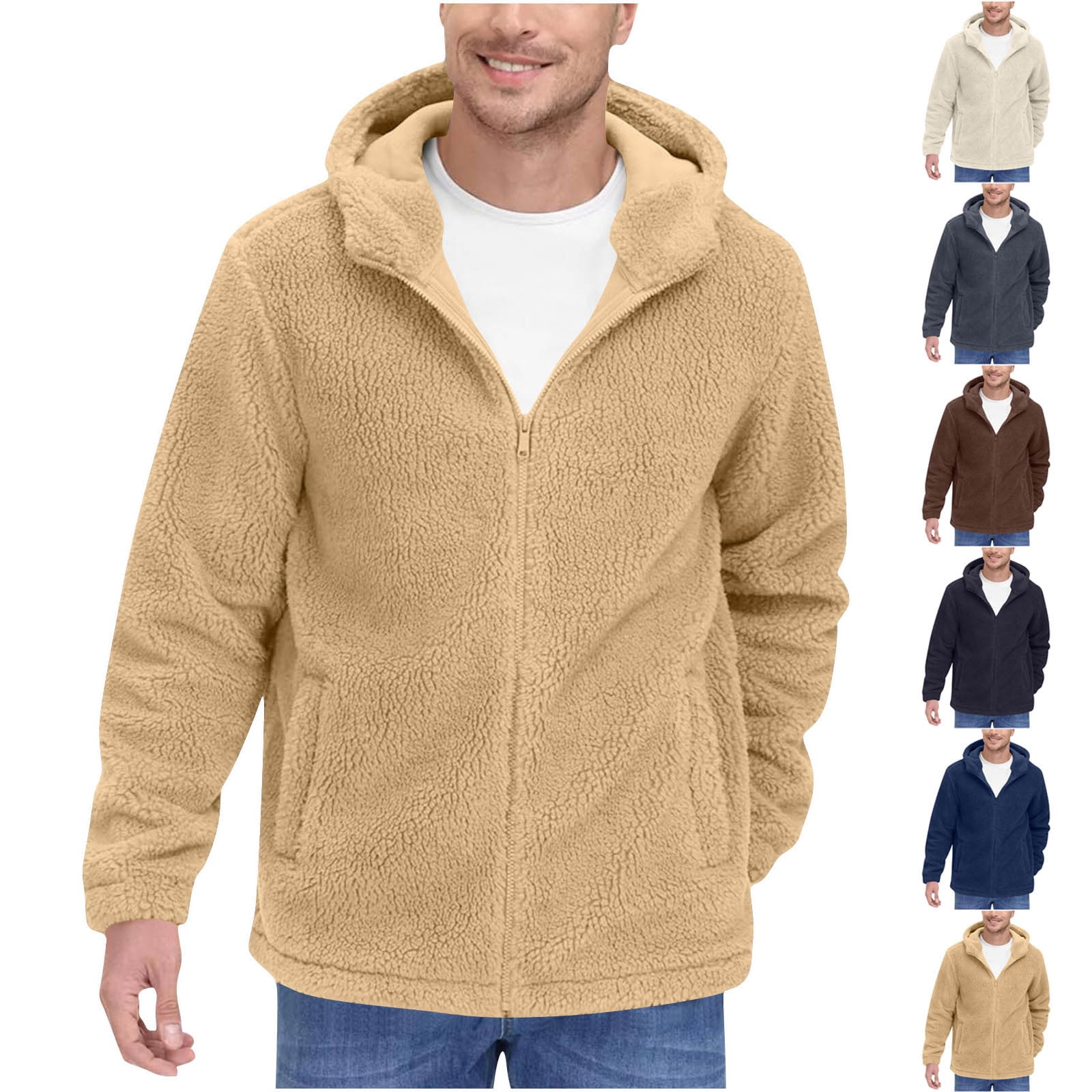 Click here for Yoiavaioy Mens Fuzzy Fleece Hoodie Sweatshirt Full... prices