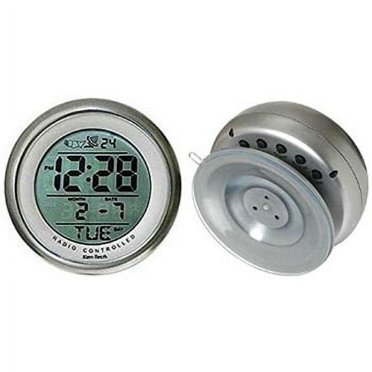 Sonnet Suction Cup Atomic Round Metallic Silver Digital Clock T4660 ...
