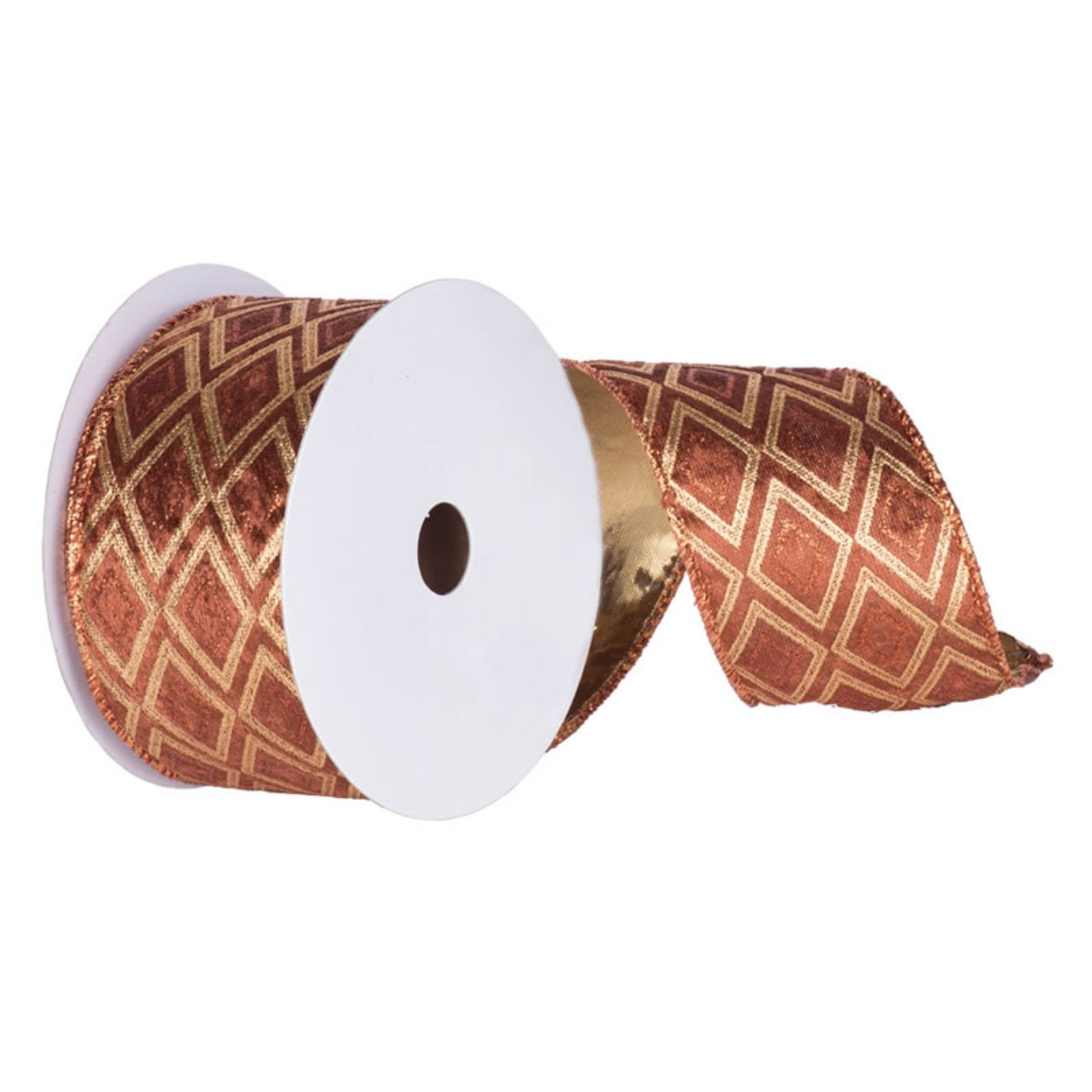 Vickerman 6" x 10yd Gold-Copper Diamond Lame Ribbon - Walmart.com