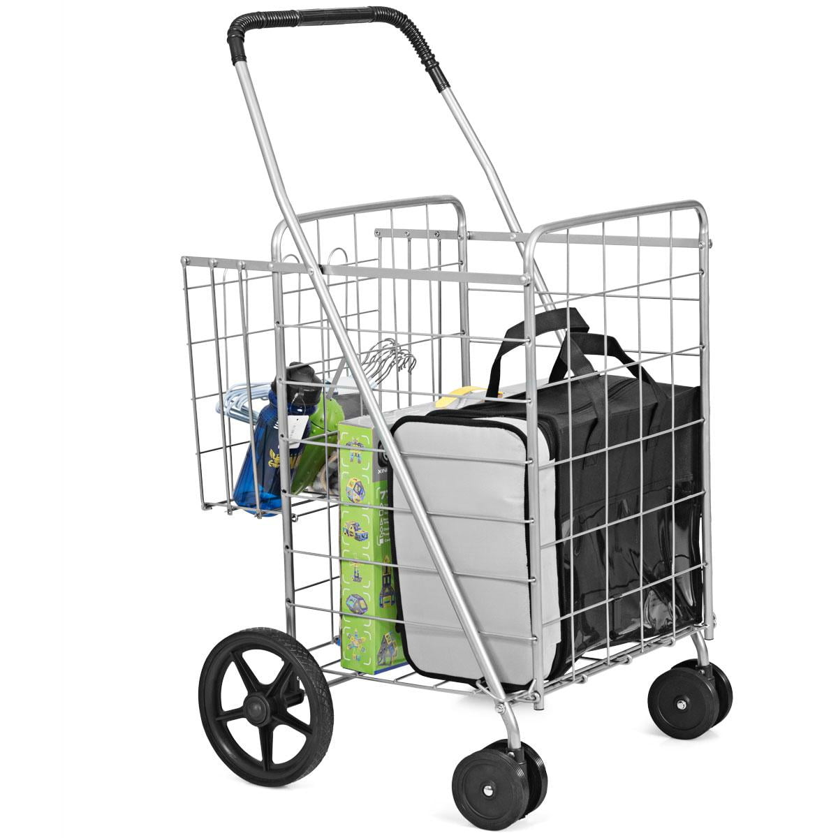 Giantex Folding Shopping Cart, Light Weight Trolley w/Handle ...