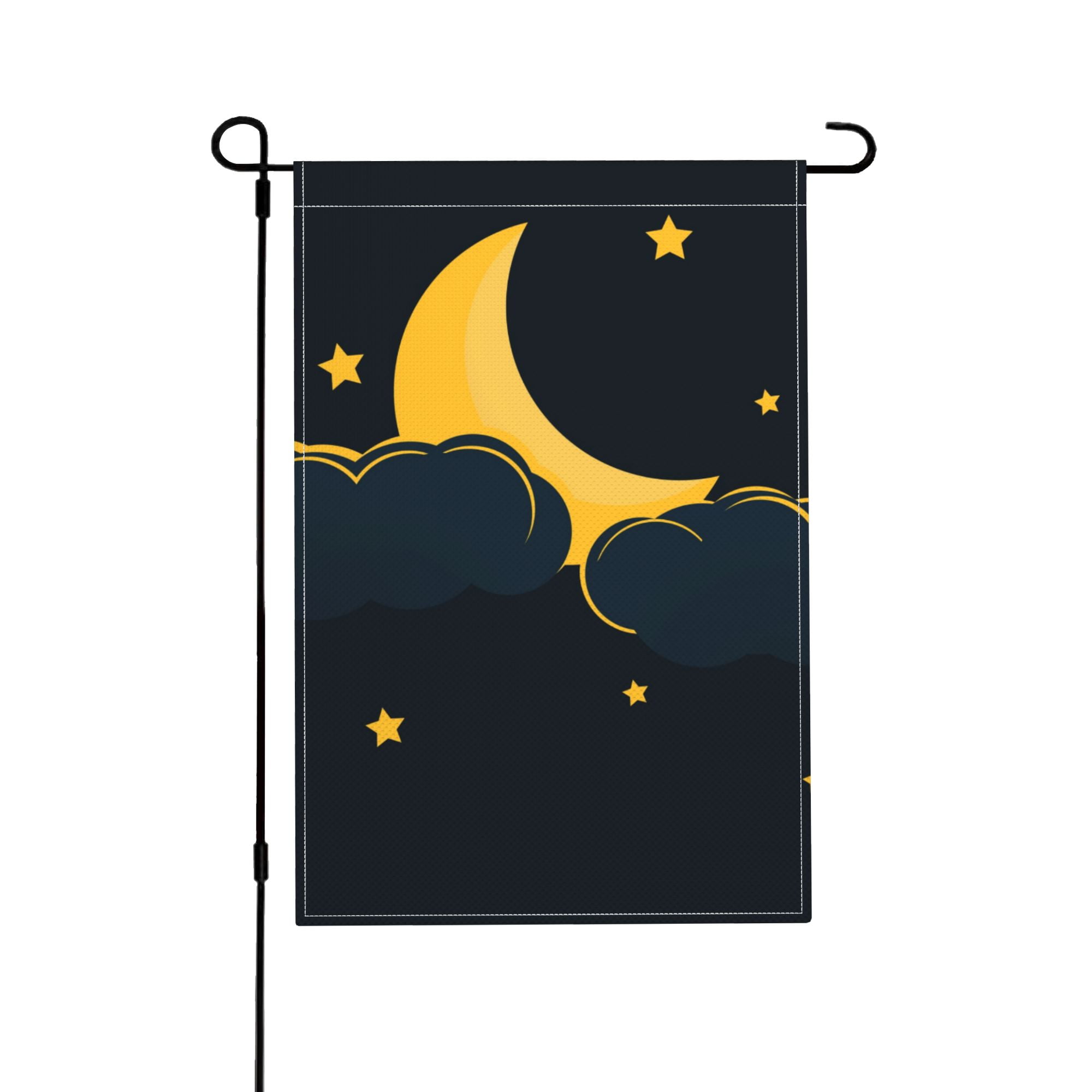 TEQUAN Glittering Star Moon Night Garden Flags, 18 x 12 inch Double ...