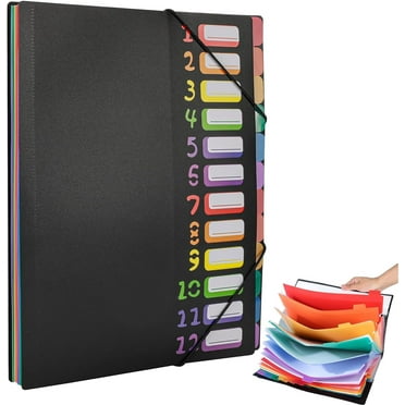 expandable file folder, zippered a4 size with 13 pockets for office ...