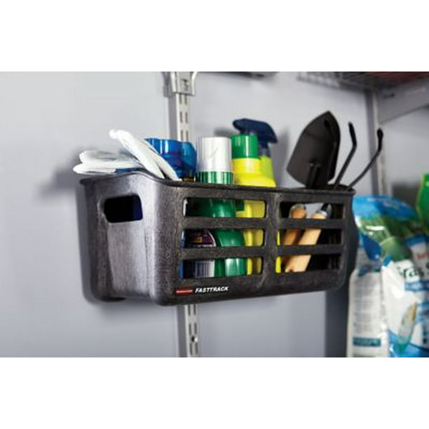 Rubbermaid FastTrack Rail 15.5-inch Resin Utility Bin for Garage ...