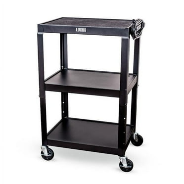 Luxor 18" x 24" Adjustable Height Metal Utility Cart With Pull Out ...