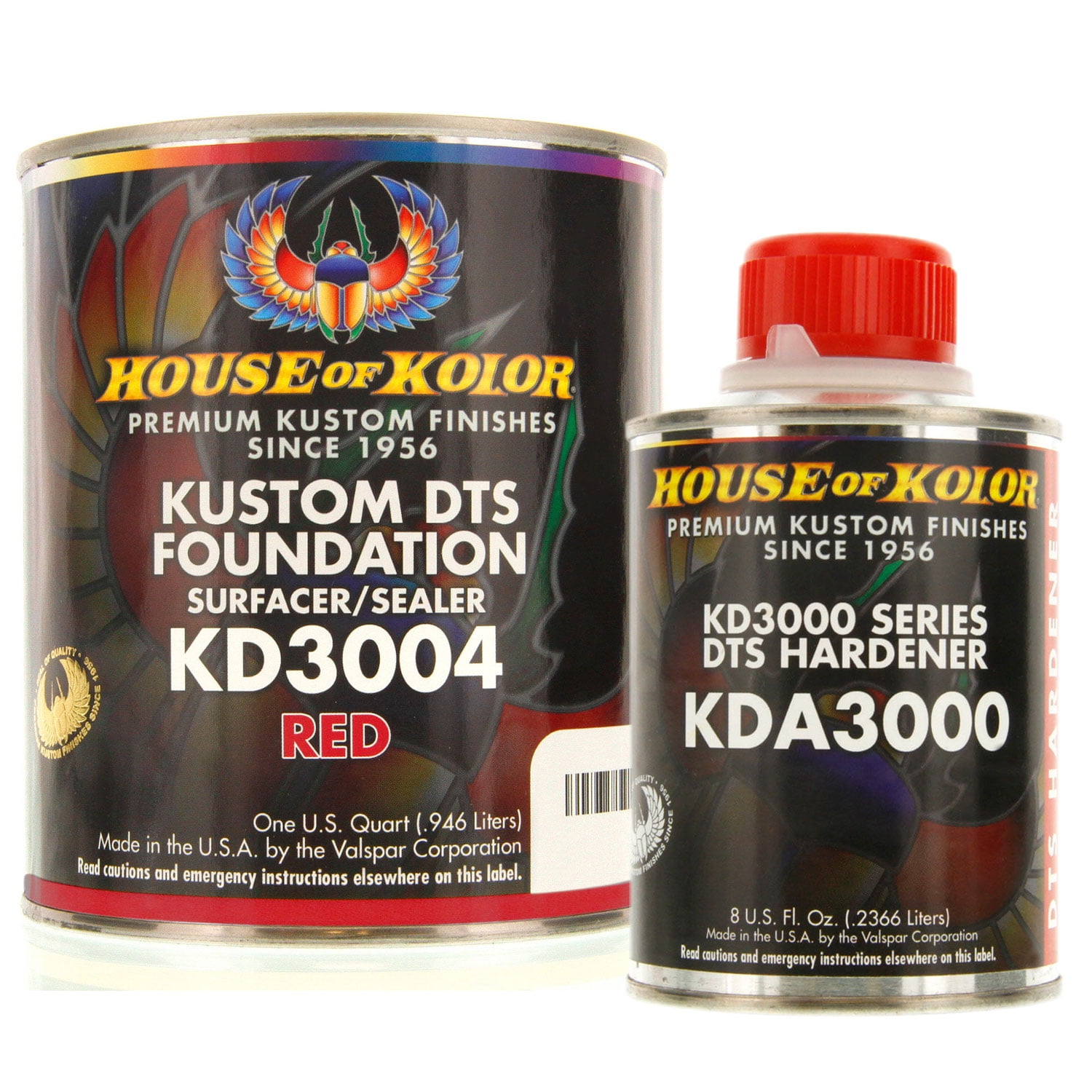 House of Kolor QUART KIT RED Color KD3004 DTS Surfacer / Sealer w ...