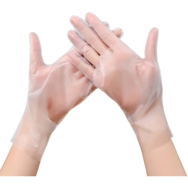 100 Pack Disposable Tpe Gloves, Transparent Disposable Polyethylene ...