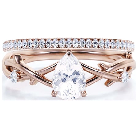Tailor-Made Boho & hippie 1.60 Carat Pear Cut Diamond Moissanite Unique ...