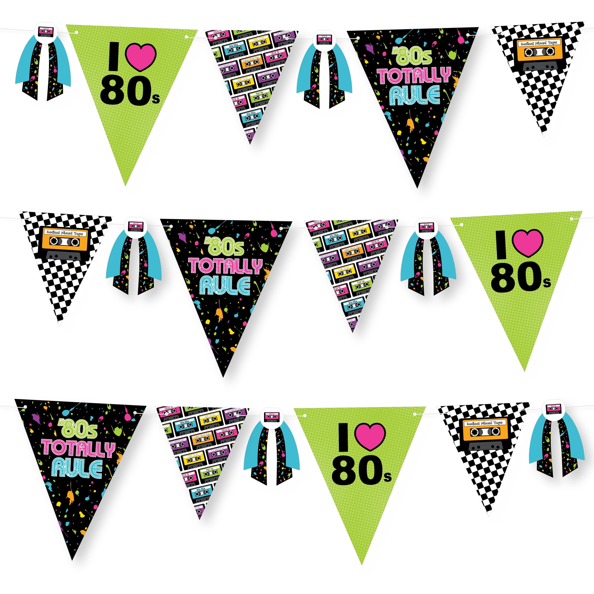 Big Dot of Happiness 80's Retro - DIY Totally 1980s Party Pennant ...