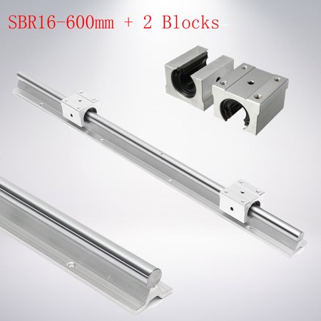 SBR16 600mm CNC Router Motion Linear Rail Shaft + 2X SBR16UU Bearing ...