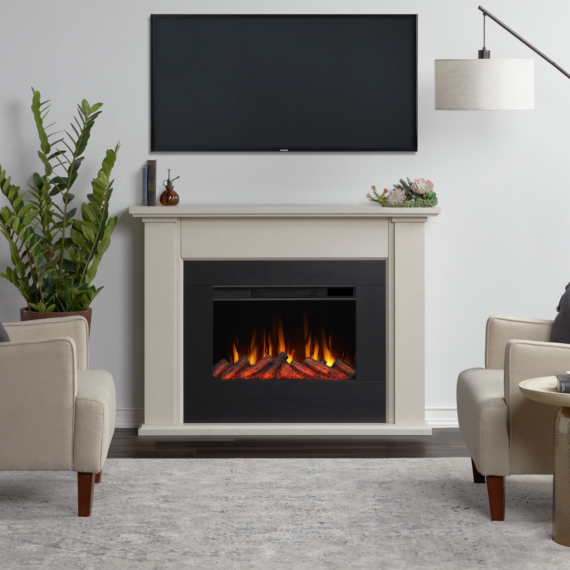 Real Flame 8130E Tejon 52" Wide 5,100 BTU Slim Mantel Electric ...