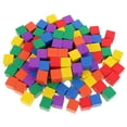 100 × Wooden Cubes Sets, Assorted Colors Square Blocks, Baby Shower ...