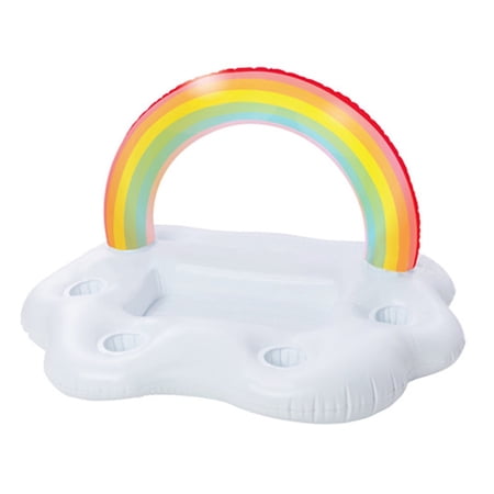 Summer Pool Party Bucket Rainbow Cloud Cup Holder Inflatable Pool Float ...
