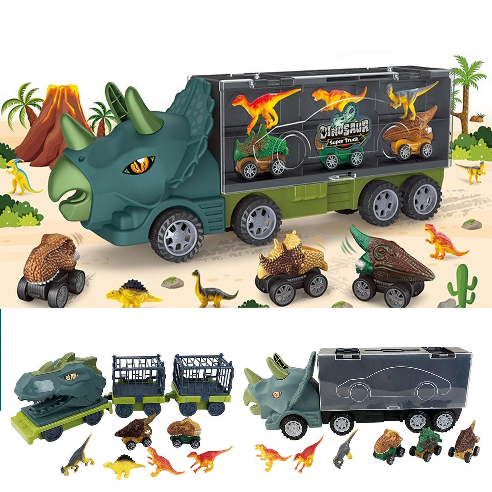 Inertial Drive Dinosaur Car Toy - Simulated Transport/Container Truck ...