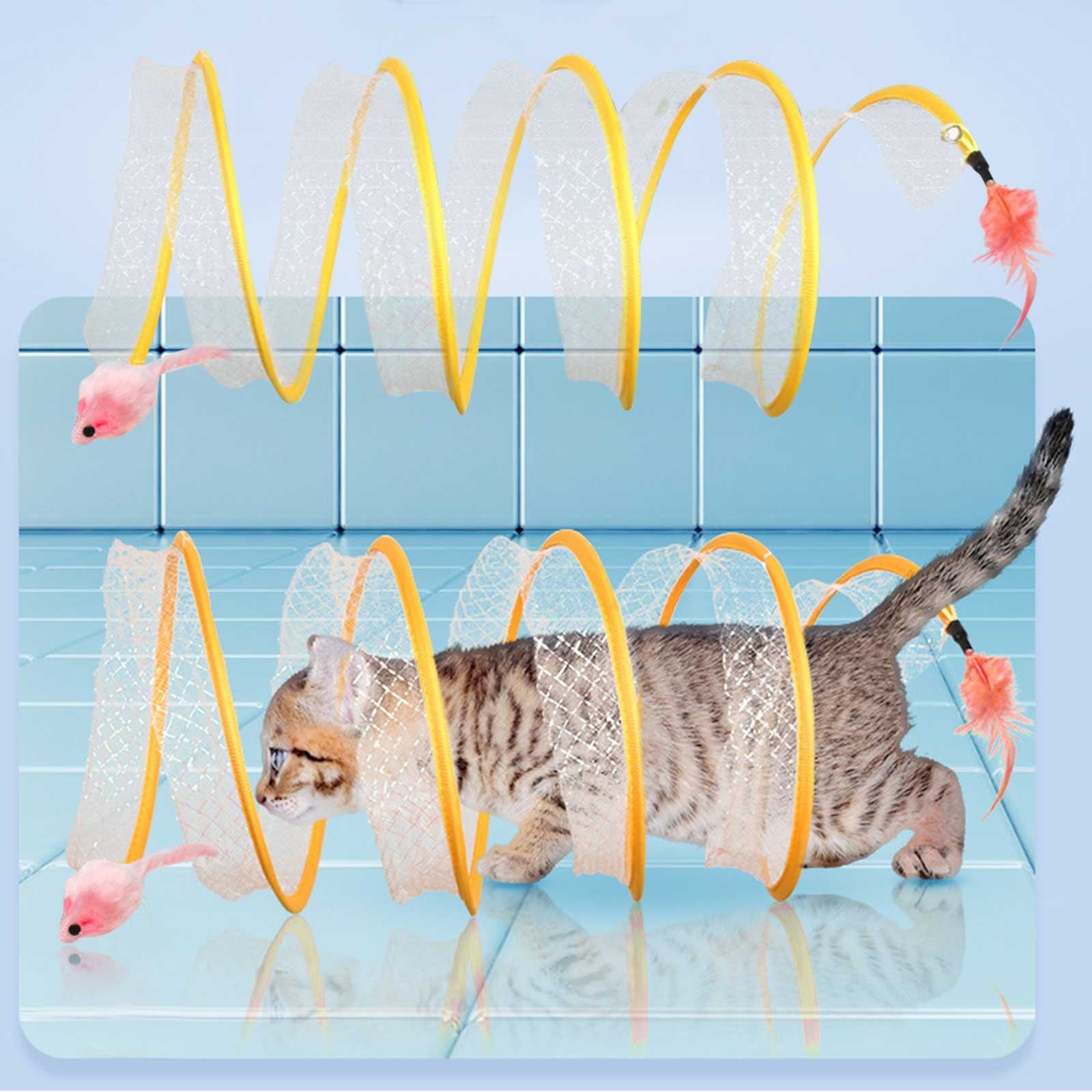 Click here for Wifklsiipg Foldable Cat Track Toys For Fun Cat Cha... prices