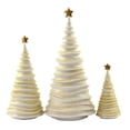 Christmas White Frosting Trees Gold Star Polyresin Glitter Holiday ...