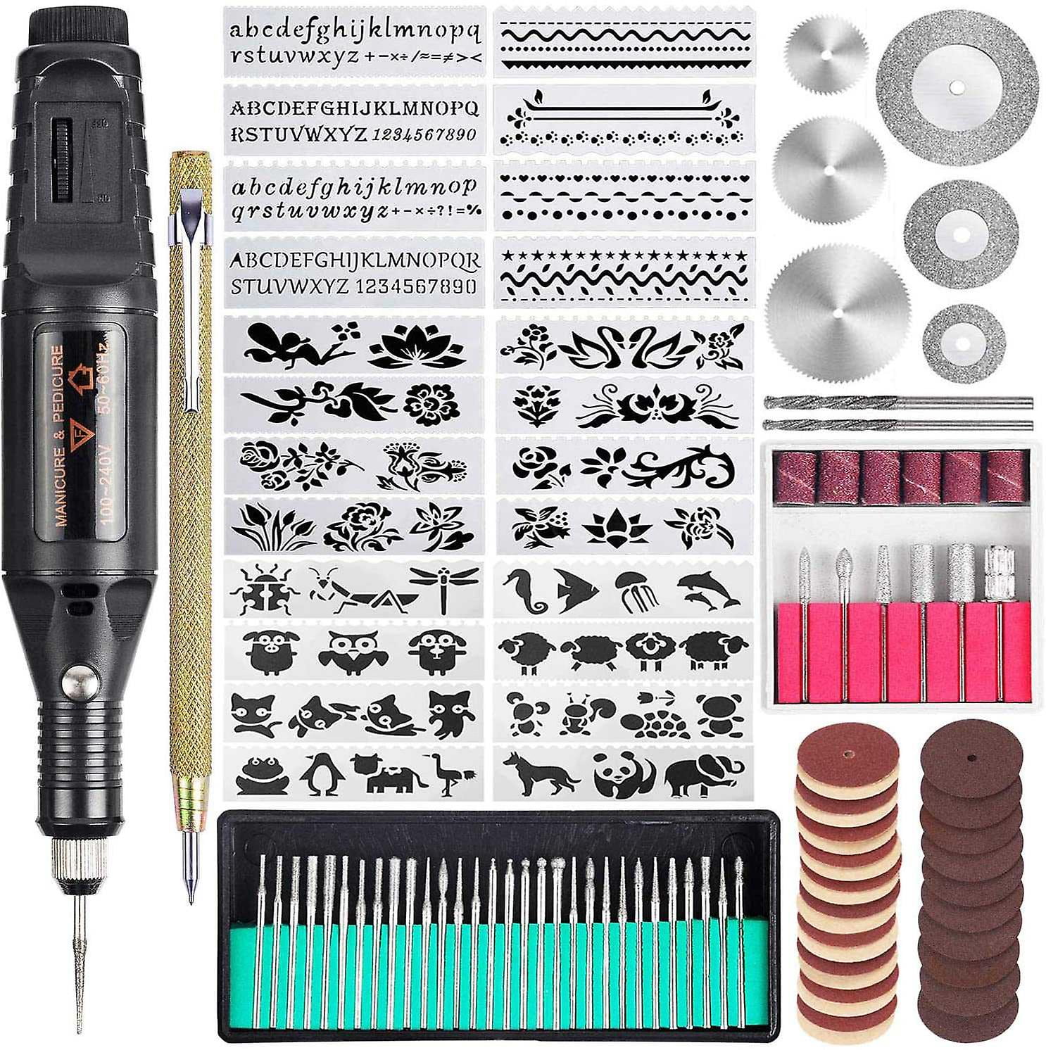 108 Pcs Electric Engraving Tool Kit, Multi-functional Corded Mini ...