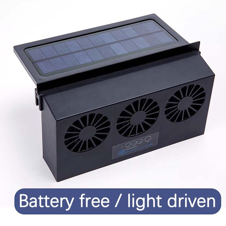 Twin Solar Powered Car - Dual Fan Ventilator With 800mAh Battery For ...