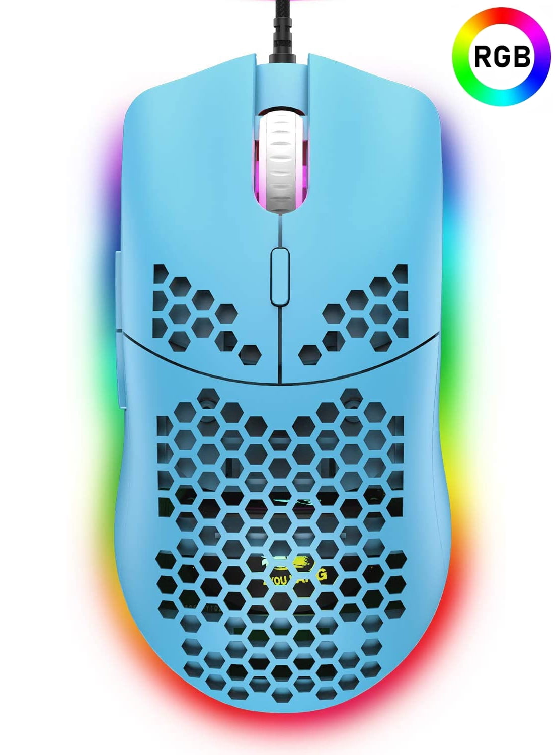 ZIYOULANG Ultralight Wired Gaming Mouse, Lightweight Honeycomb Shell, 4 ...