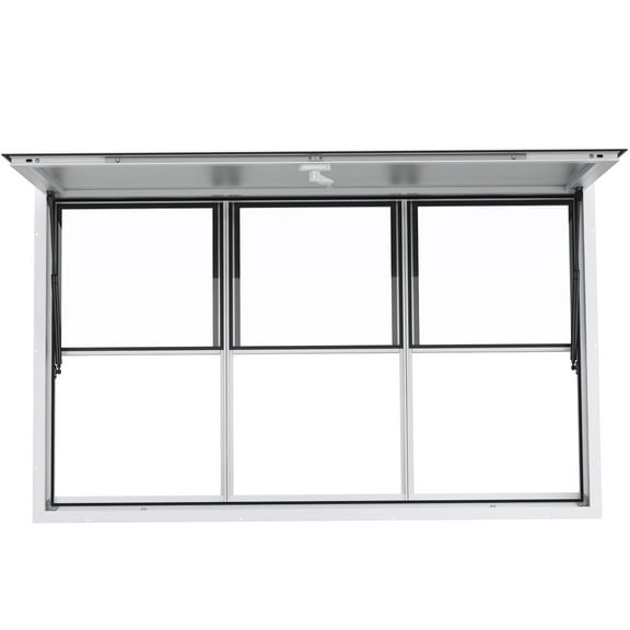 KFFKFF Concession Window 60x36 in, Aluminum Alloy Service Window for Food Trucks, 85-Degree ...