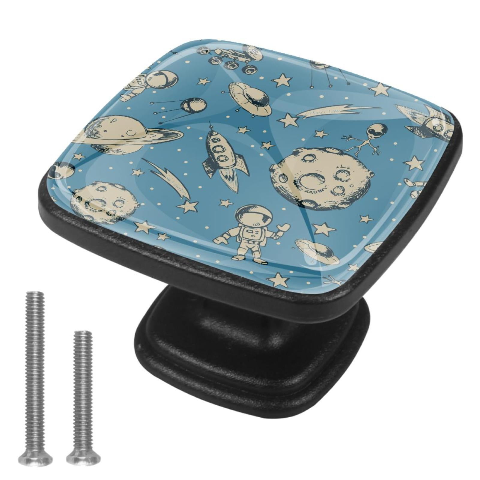4 Pcs Cabinet Handle Drawer Pulls Astronauts and Aliens Knobs with ...