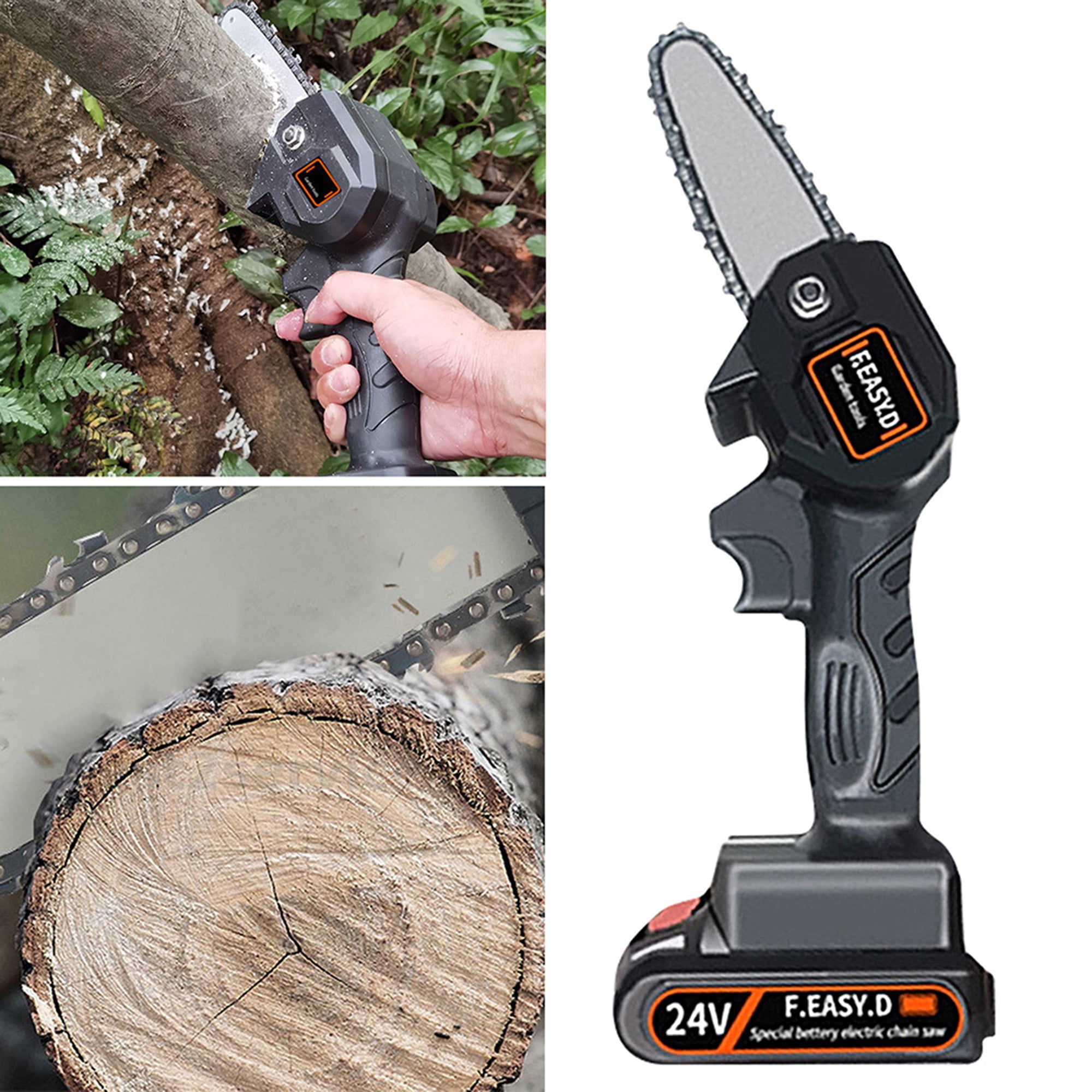 Mini Chain Saw 24V Battery Powered Chainsaw Portable One-Hand Chain Saw ...
