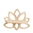Japceit Lotus Shaped Wood Wall Planter Rack, Solid Wood Flowerpot Shelf ...