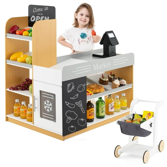 Best Choice Products Kids Pretend Play Grocery Store Wooden Supermarket ...