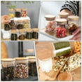 10Pcs Glass Storage Jars Set with Bamboo Lid Clear Glass Seasoning ...