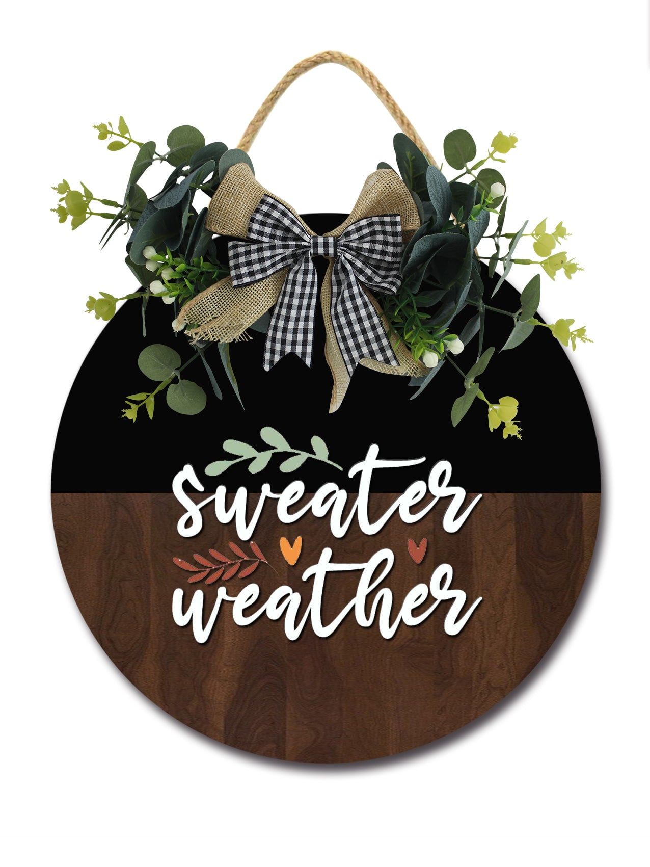 Pick Of The Patch Sign Front Door Porch Decorations, Round Rustic Wood ...