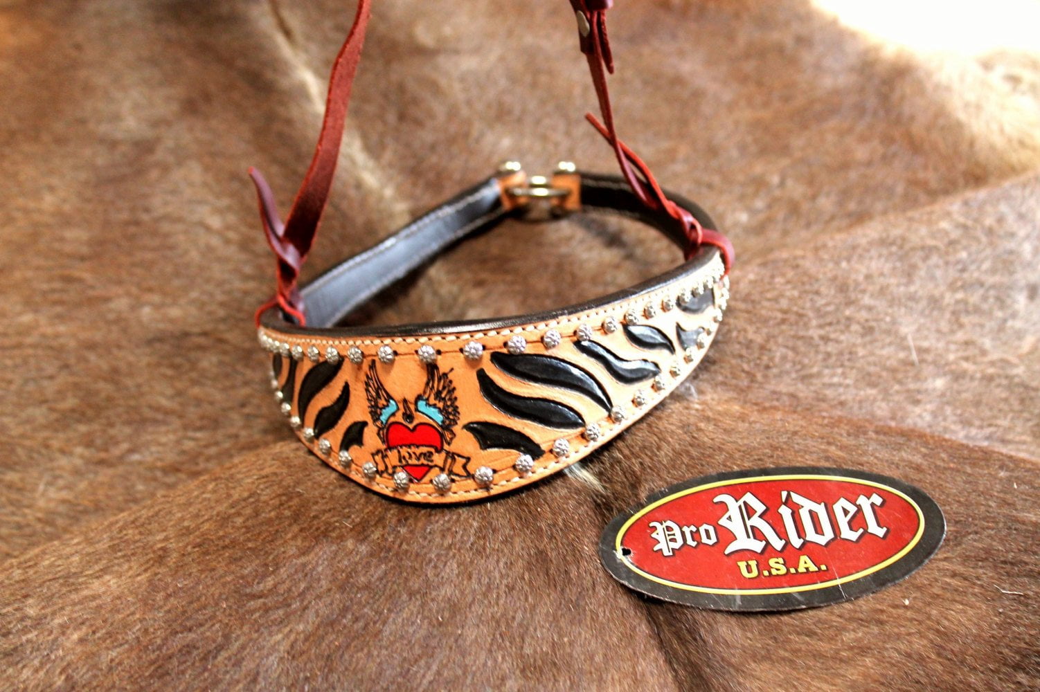 Horse Show Bridle Western Leather Barrel Racing Tack Rodeo Noseband ...