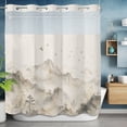 Beige Misty Mountains No Hook Shower Curtain with Snap in Liner, Zen ...