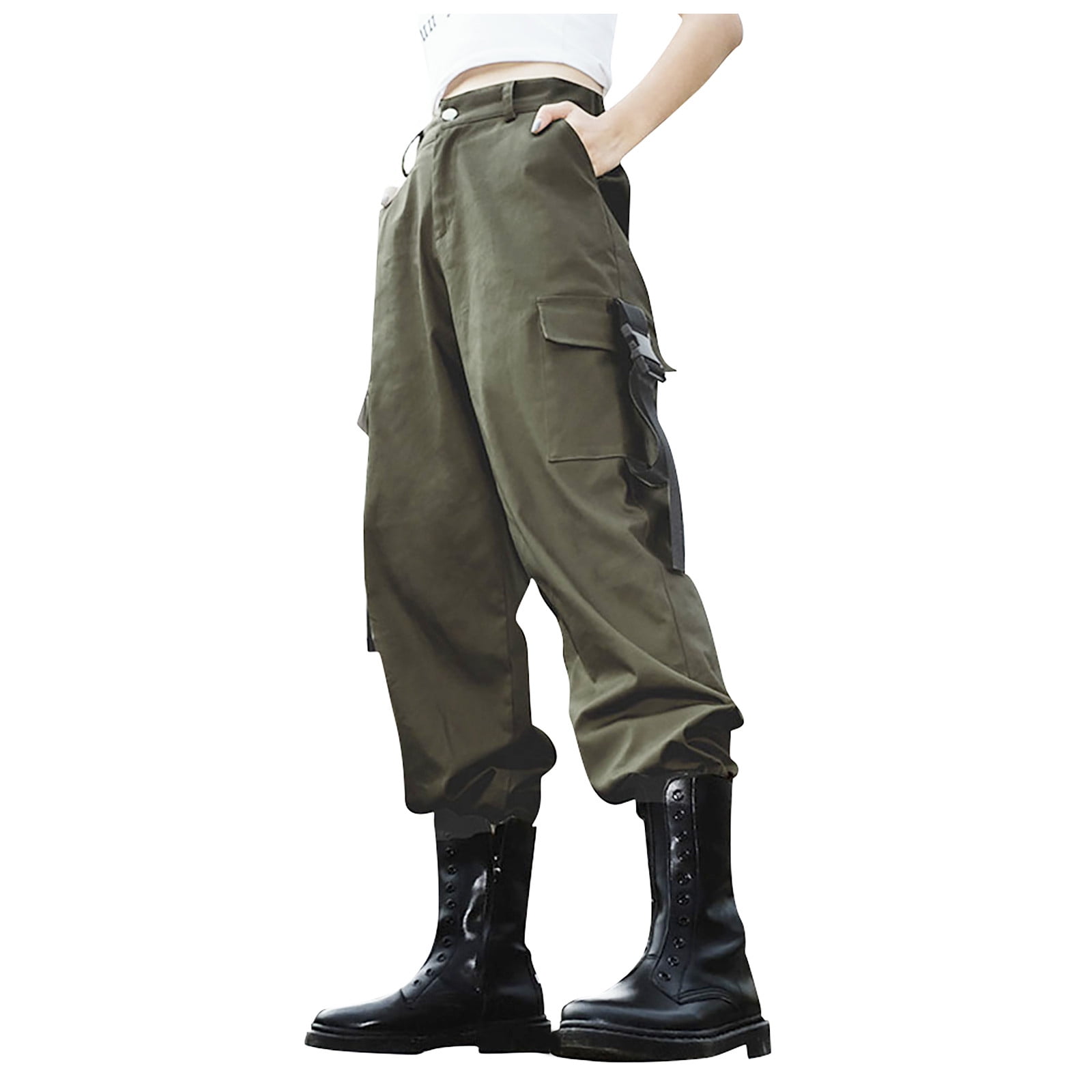 Click here for Dezsed Cargo Jogger Pants Womens Casual Elastic Hi... prices