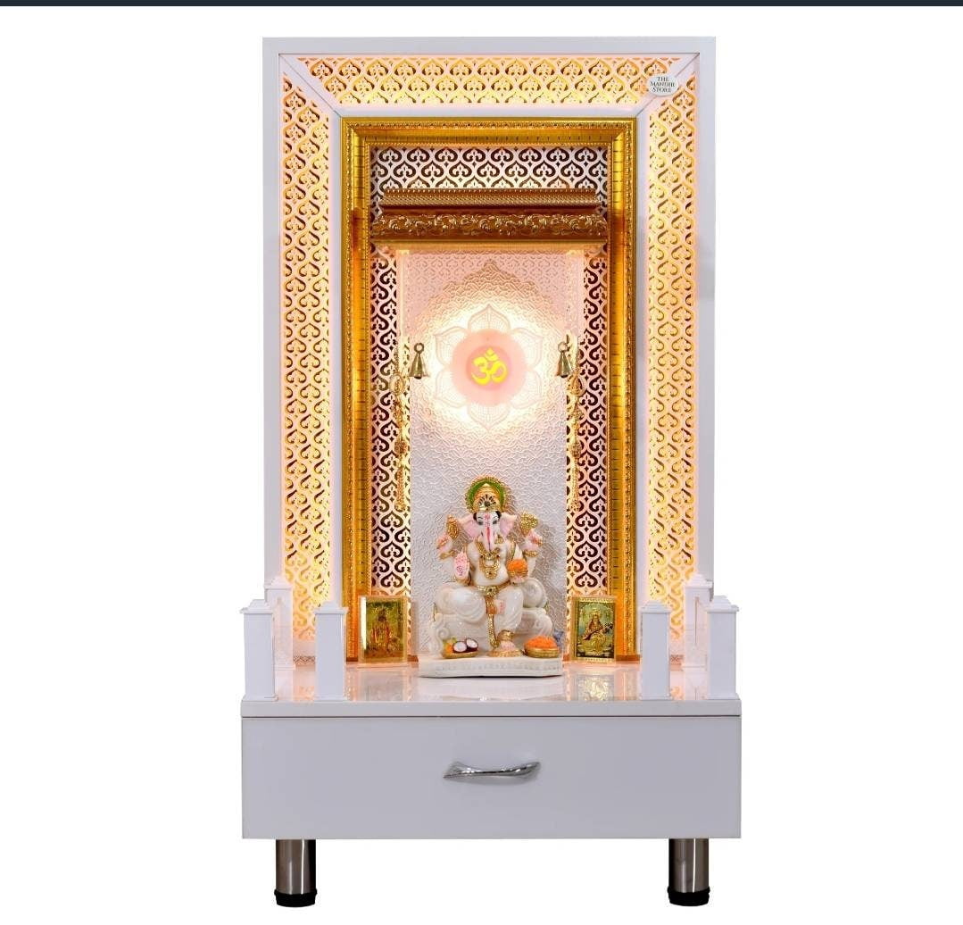 Designer Wooden Temple With LED Lights / Mandir For Home & Office ...