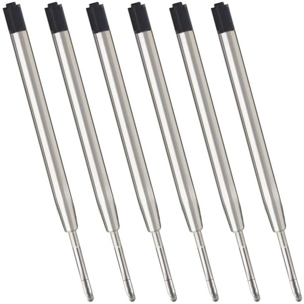 Black Ink Refills (6pcs), Replaceable Ballpoint Pen Refills, 1mm Medium ...