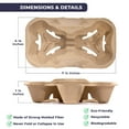 [600 Pack] Pulp Fiber Drink Carrier Tray Biodegradable 2 Cup Container ...