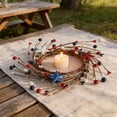 Candle Wreath Independence Day Themed Patriotic Floral Centerpiece ...