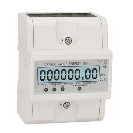 Digital meter with LCD 3phase 4wire AC meter for DIN top hat rail 230 ...