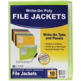 C-Line Write-On Poly File Jackets, Letter Size, Assorted Colors, Pack ...