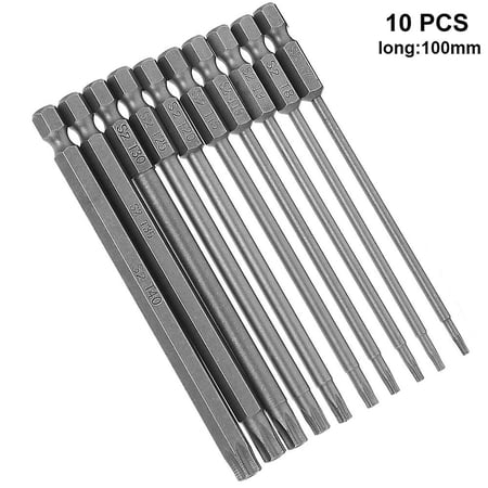 Torx Bits Set, Hex Shank S2 Premium Steel Torx Head Drill Bit Set ...