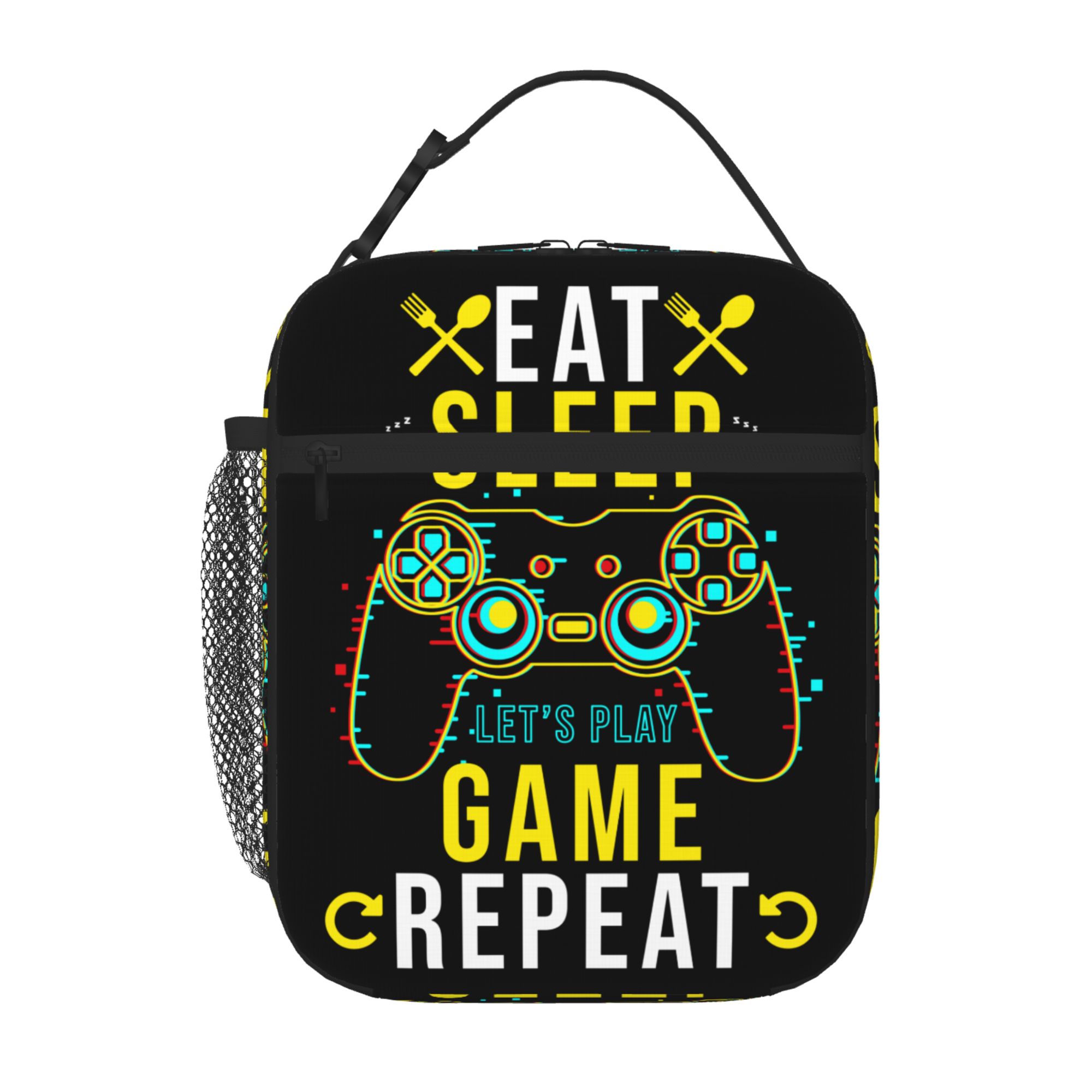 TEQUAN Portable Lunch Bag, Game Controller Pattern Reusable Insulated ...