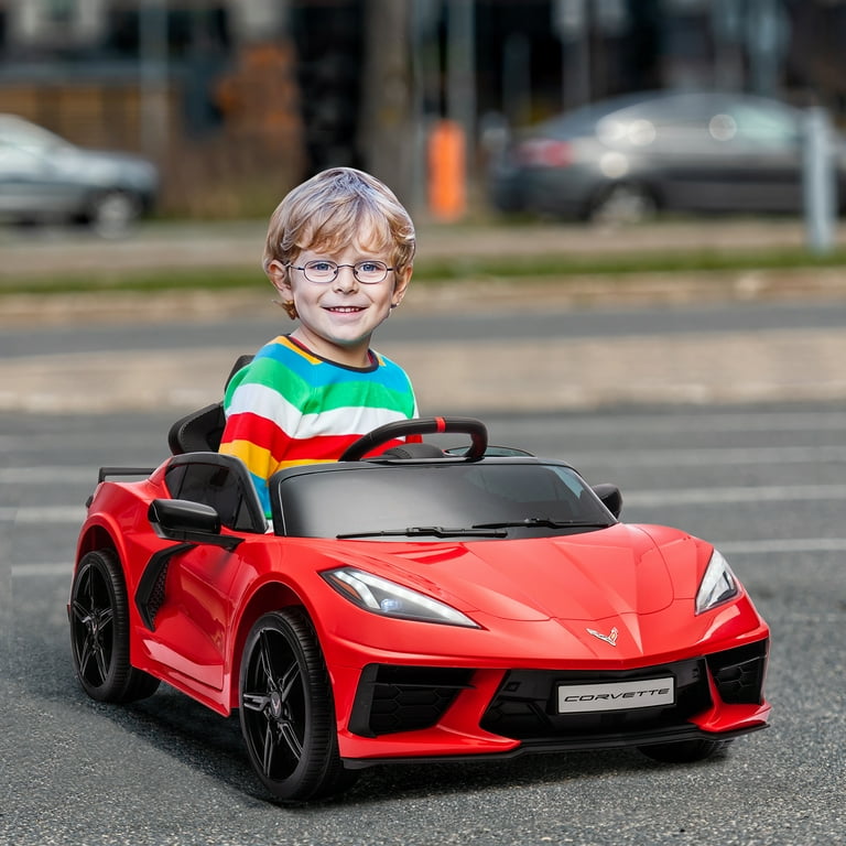 Godecor Electric Ride on Car Dual Drive 12V Battery Powered Toy Sports Car 1 Seater for Kids Red
