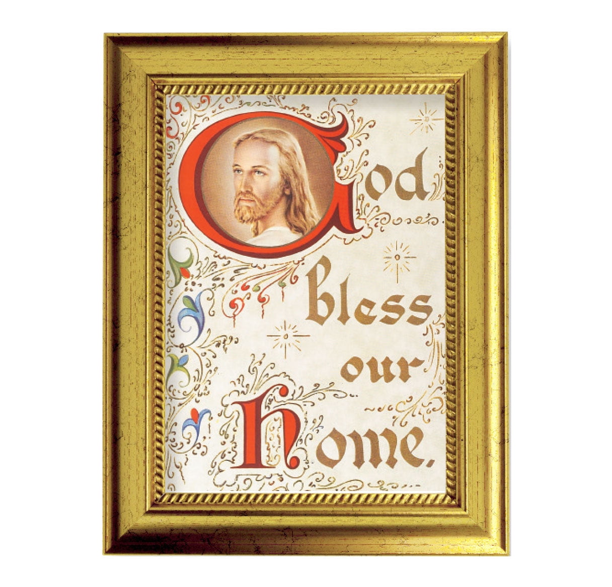 House Blessing Picture Framed Wall Art Decor Small, Antique Gold-Leaf ...