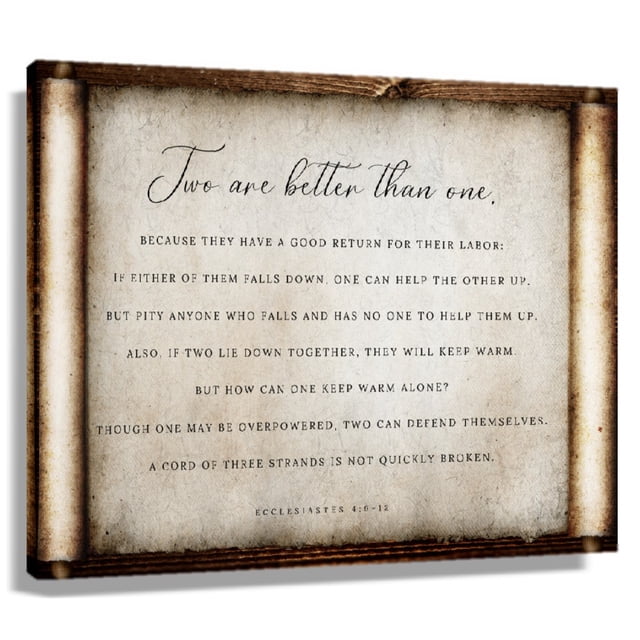 Ecclesiastes 4 9-12 Wall Art Bible Verse Poster Pictures For Living ...