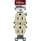 Hyper Tough Grounding Duplex Electrical Outlet, Light Almond, 15A ...