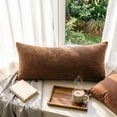 Decorative Long Lumbar Pillow Cover, Soft Corduroy Rectangle Throw ...
