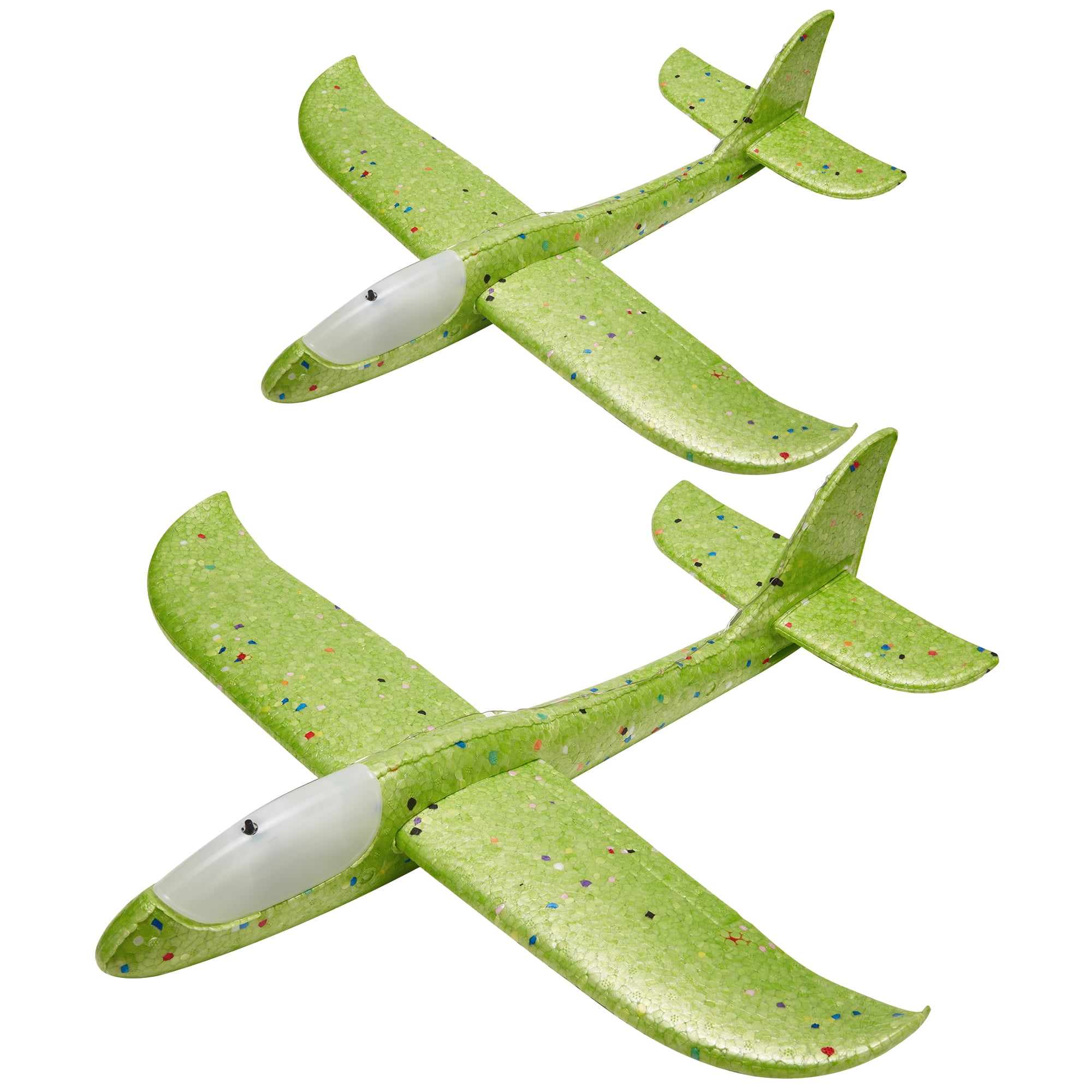 2 Packs LED Airplane Toys Aircraft Hand Launch Throwing Planes Flying ...