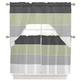 Grey Sage Swag Curtains Valance and Tier Set, Green and White Striped ...